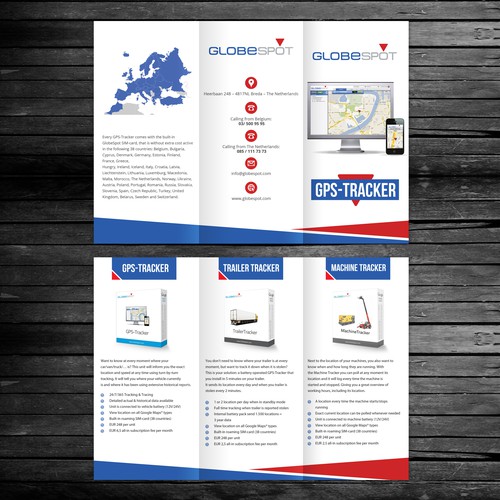 Trifold A4 Flyer for GPS-TRACKER solution | Postcard, flyer or print ...