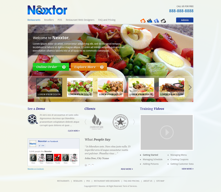 Website design for restaurant online ordering system | Web page design ...