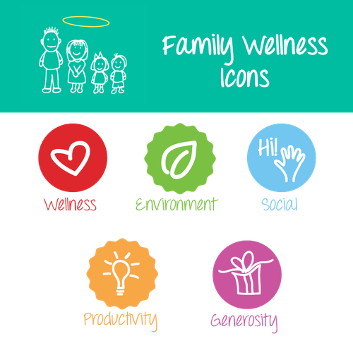 5 cool icons to represent family wellness. | Icon or button contest ...
