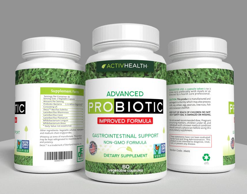 Create an attractive Probiotic Supplement Bottle Label | Product label ...