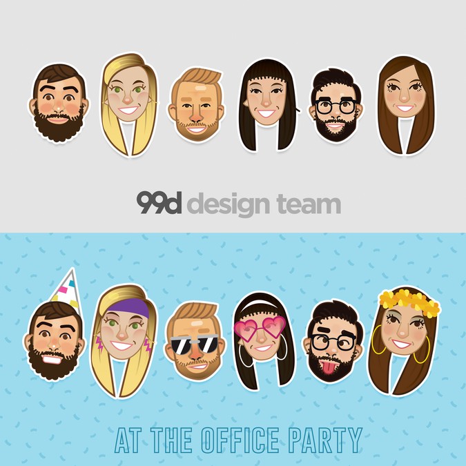 Quirky pattern illustration of our 6-person design team! | Illustration ...