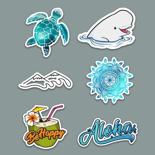 Design a beach/ocean themed vinyl sticker pack | Sticker contest