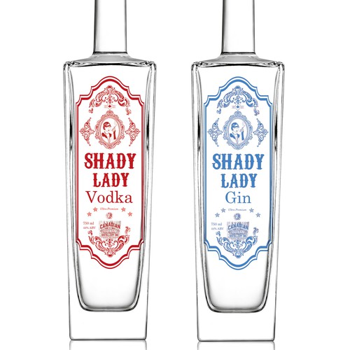 Shady Lady Vodka and Gin label design | Product label contest