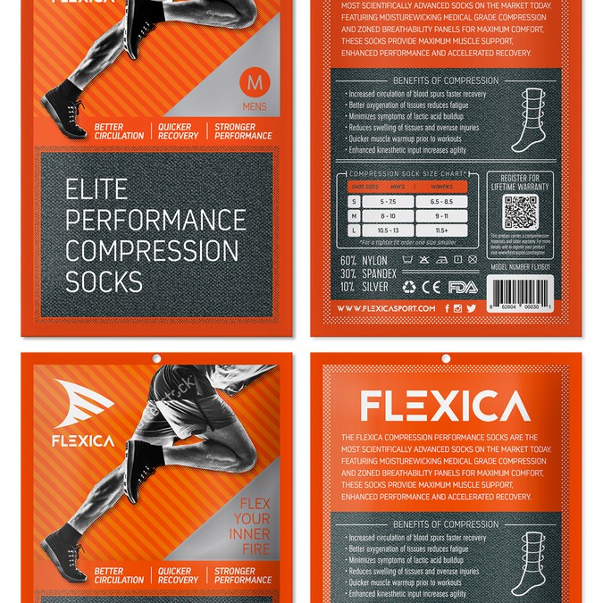 FLEXICA needs a bold and modern packaging design for sports compression ...