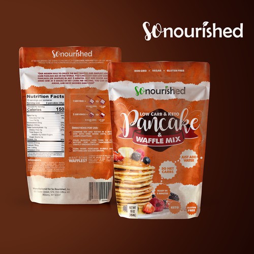 Design a pancake mix bag for So Nourished! | Product packaging contest