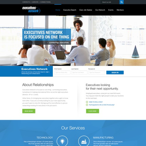 Design a website for Executives Network, an innovative executive search ...