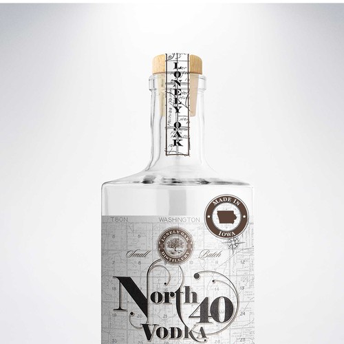 Made in Iowa sticker for our North 40 Vodka | Sticker contest