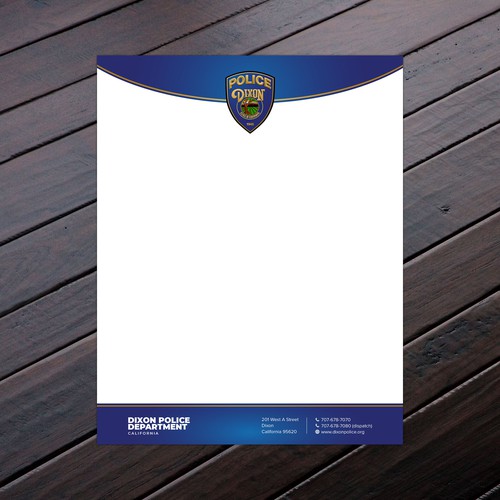 Dixon Police Department letterhead | Stationery contest