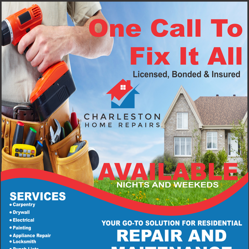 Create a stylish marketing flyer for a new home repair company ...