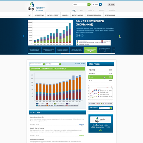 Redesign for an economic information system website | Web page design ...
