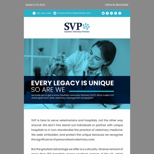 Designs | Newsletter Email Template Design for Southern Veterinary ...