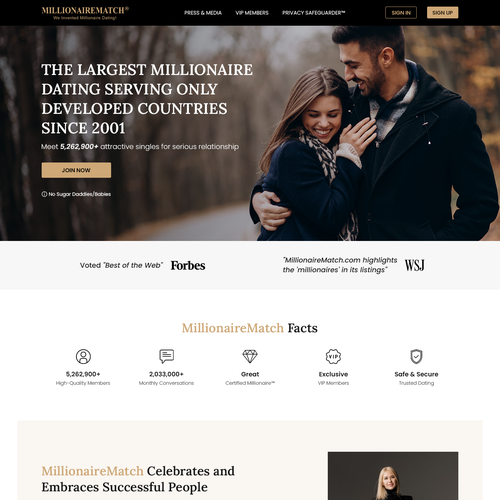 Designs | We need a luxury new web design for Millionaire dating site ...