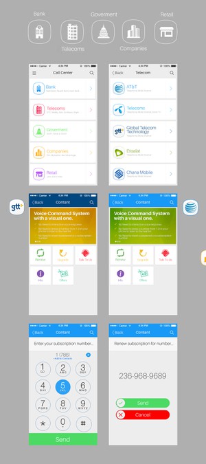 Customer care app to make phone lists visual | App design contest