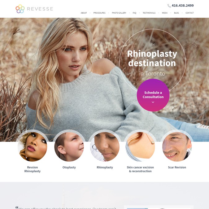 Homepage Redesign for popular plastic surgery website! | Web page ...