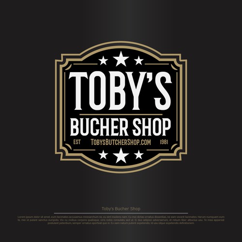 Create a bold vintage gold frame logo for Toby's Butcher Shop | Logo ...