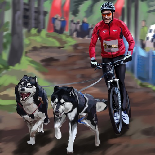 Design a thrilling illustration for dog pulling activities - Let the ...