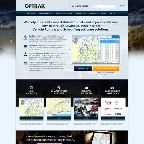Vehicle Routing Software web site redesign | Web page design contest