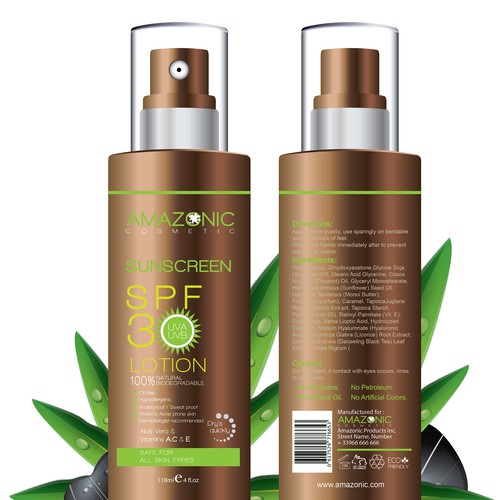 Create a Natural SPF 30 Sunscreen label, to impress | Product label contest