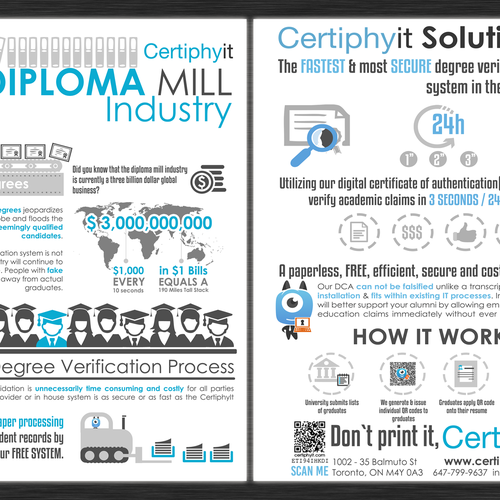 Designs | Degree Verification Infographic / Format: 8.5"x11" single or ...