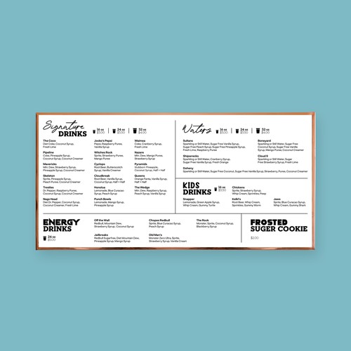 Designs | Unique MENU needed for new gourmet soda shop | Menu contest