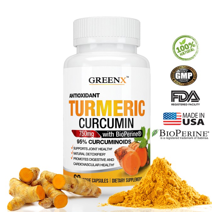Design A Creative Supplement Label for: Turmeric Curcumin | Product ...