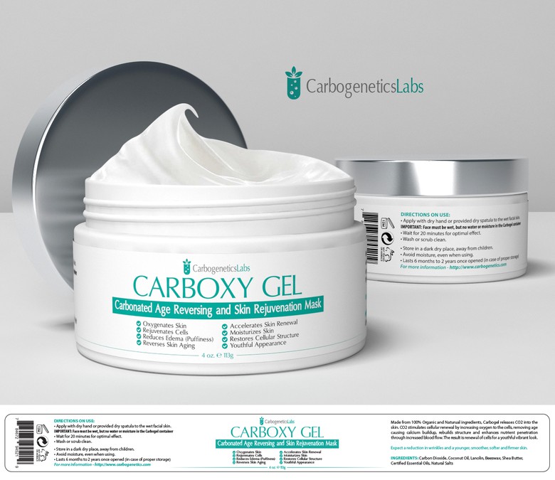 Cosmetic Label for First Carbonated Anti-Aging Face Mask | Product ...