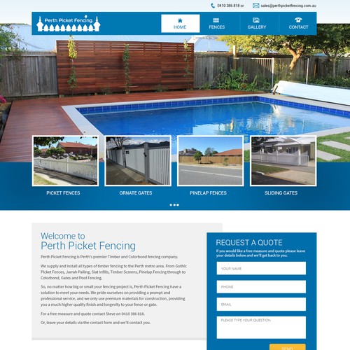 Create a website design for a timber fencing company | Web page design ...