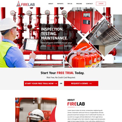 Designs | Design a modern landing page for our fire inspection software ...