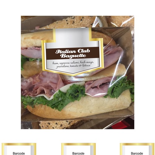 Create a fresh modern label for pre packaged sandwiches, wraps & rolls ...