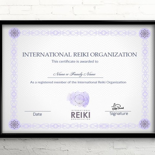 Reiki Certificate Template
