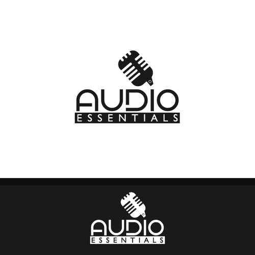 Audio Essentials Logo with old timey Microphone | Logo design contest