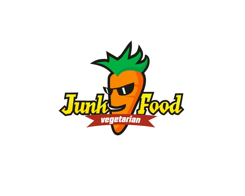 Combine "Junk Food" and "Vegetarian" in branding logo. | Logo design ...