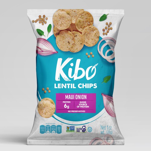 Designs | Design a new Kibo Foods Lentil Chip Bag!! | Product packaging ...