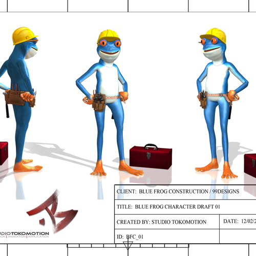 Create a fun & professional 3D Blue Frog Mascot | Illustration or ...