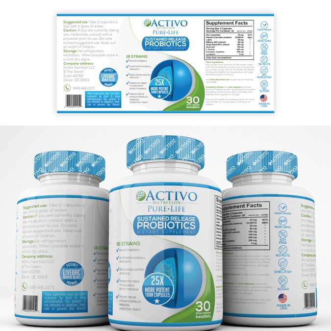 Innovative Probiotic Label Needed to WOW customers | Product label contest