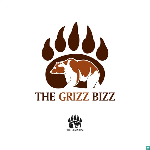 Mean Grizzly bear with a swiping paw | Logo design contest
