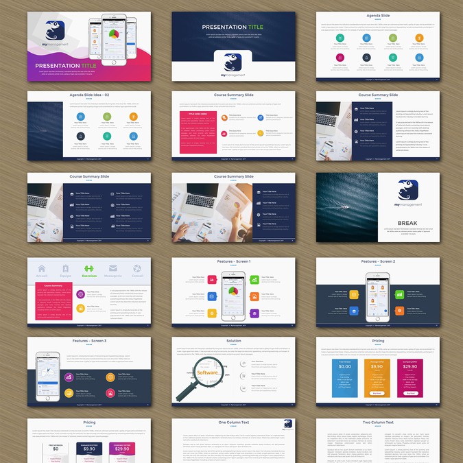 PPT for MyManagement (mobile application) | PowerPoint template contest