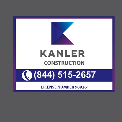 Yard Sign for Construction Company | Signage contest
