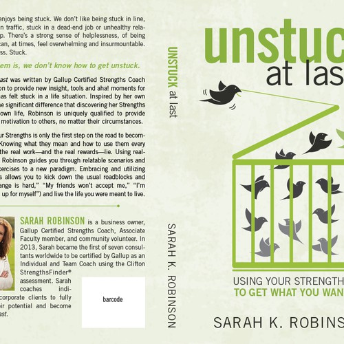 Create a clean, fresh paperback book cover for "Unstuck At Last" | Book ...