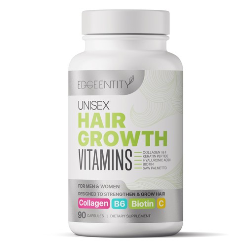 Designs | Hair growth Vitamin label design for hair care company ...