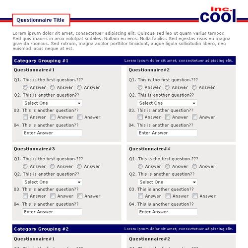 1 page printable interview/questionnaire web page - design only! | Web ...