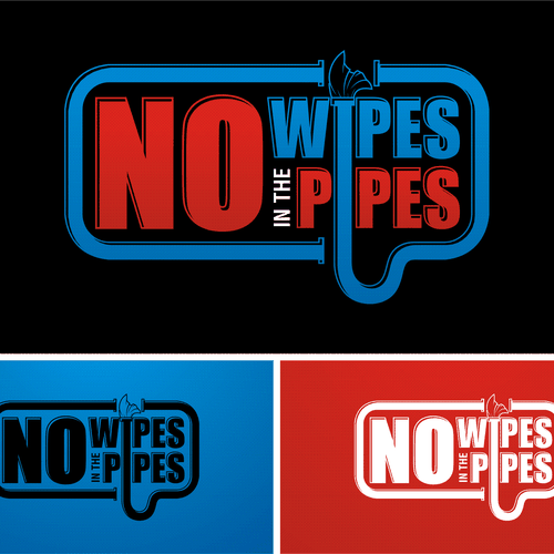 Logo design for the "No Wipes in the Pipes" campaign | Logo design contest