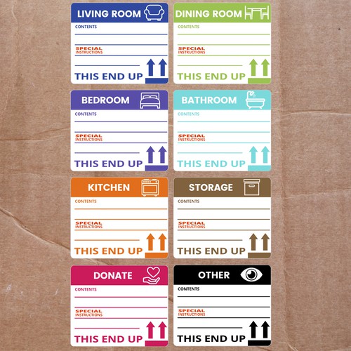 Create printable moving box labels for Uncle Bob's. | Postcard, flyer ...