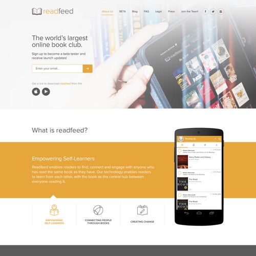 Beautiful landing page for book app | Landing page design contest Beautiful landing page for book app | Landing page design contest