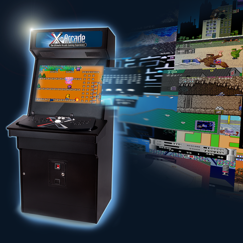 Illustration For Classic Arcade Machine With Game Screenshots ...