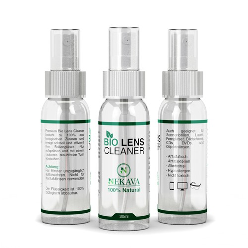 Create a nice looking label for our new natural lens cleaner | Product ...