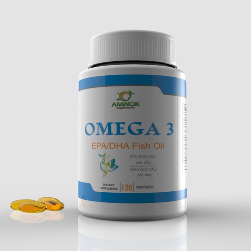 Create a label for Fish Oil supplement that will be placed on bottle ...