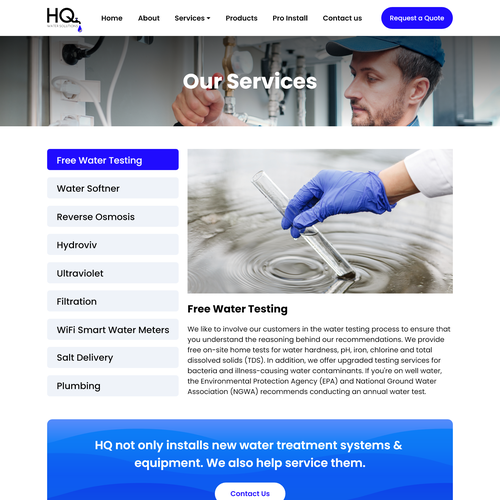 Designs | Website for Water Treatment Website | Web page design contest