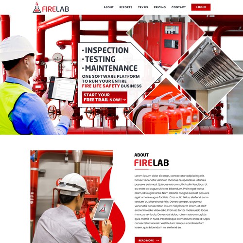 Designs | Design a modern landing page for our fire inspection software ...