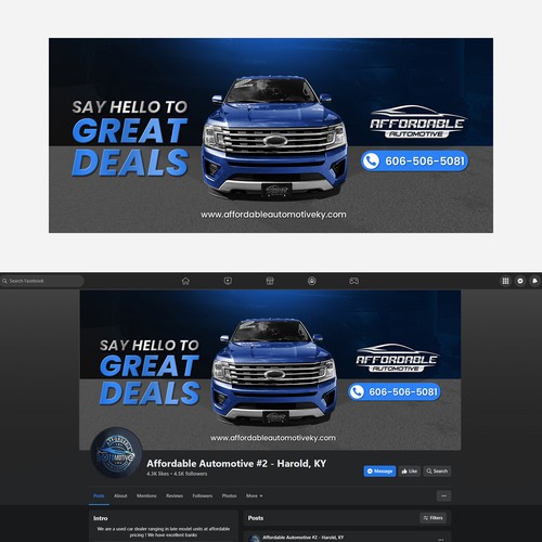 Designs | Welcoming and cool automotive facebook design | Facebook ...